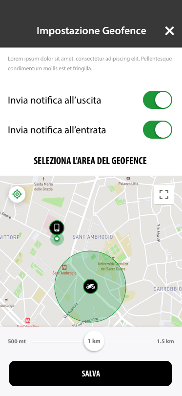 Activation and modification of Geofence – myBenelli - Help Center